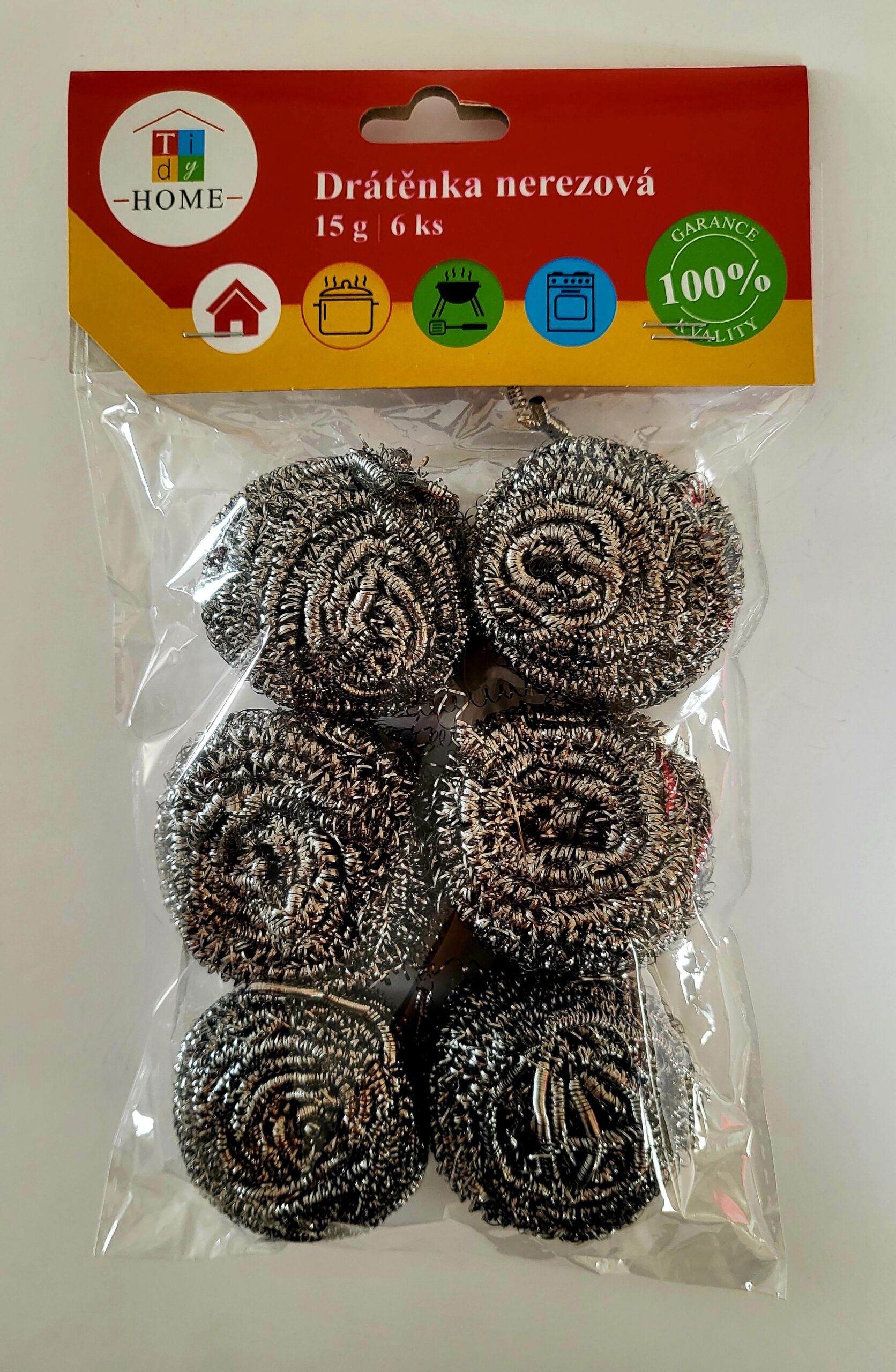 Tidy Drátěnka sada 6 ks; 5x5x cm; 15 g; nerez | RAINER velkoobchod, s.r.o.