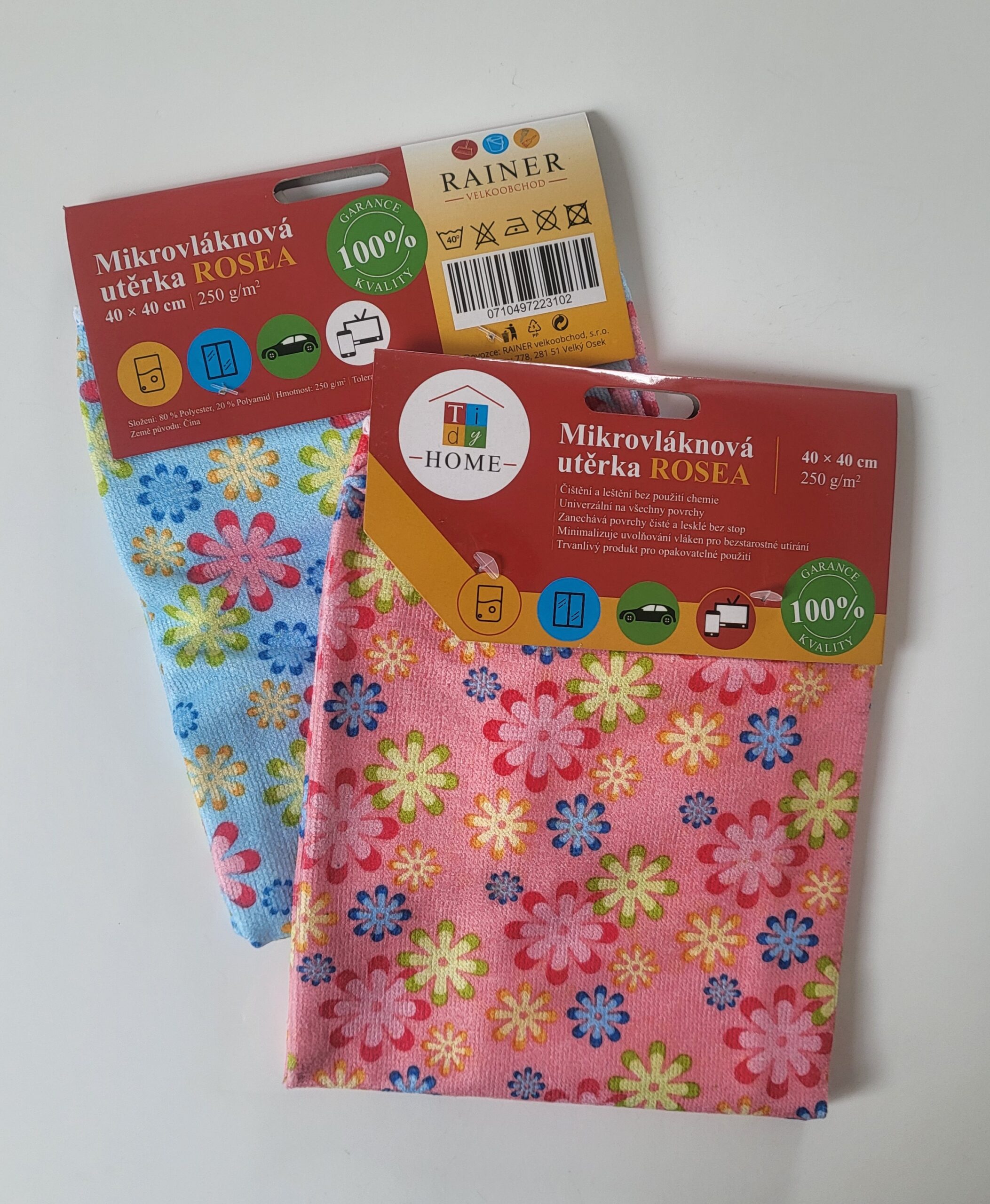 Tidy Švédská utěrka ROSEA 40×40 cm; 250 g; mikrovlákno vzor | RAINER ...